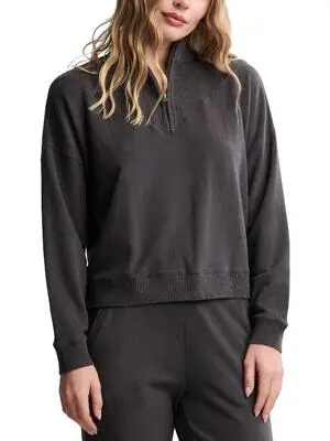 Barefoot Dreams CozyChic Ultra Lite Rib Quarter Zip Carbon