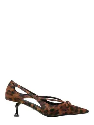 Lola Cruz 55mm Cut-out Bow-detail Pumps - Brown