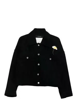 SONG FOR THE MUTE Floral-appliqué Jacket - Black