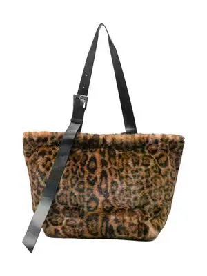 Apparis Leopard-print Buckle-strap Tote Bag - Brown