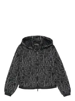 Emporio Armani Allover Logo Nylon Blouson Jacket - Black