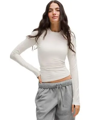 Lululemon Jersey Crewneck Base Layer - Light Ivory/black