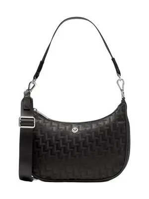 Lululemon City Essentials Small Shoulder Bag - Lll Geo Pattern Jacquard Black/black/silver