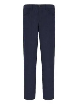 Canali Five-pocket Impeccabile Wool Flannel Pants - Blue