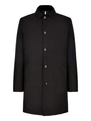 Canali Technical Fabric Car Coat - Black
