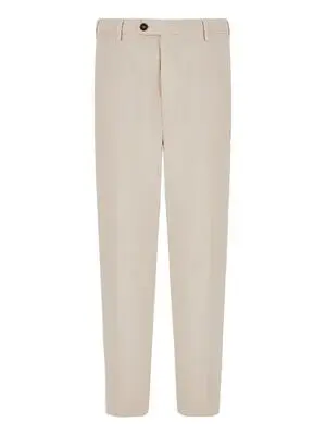Canali Sand Regular Fit Cotton Gabardine And Cashmere Chinos - Beige