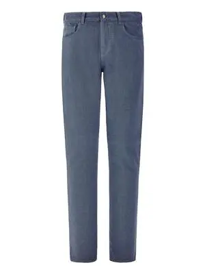 Canali Regular Fit Five-pocket Denim Pants - Light Blue