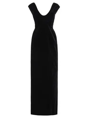 COLLEEN ALLEN Cotton-velvet Maxi Dress - Black
