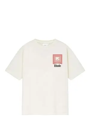 Rhude Chevron Logo Repeat Tee Shirt - White