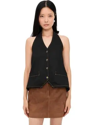 Lioness Hills Halter Top - Onyx