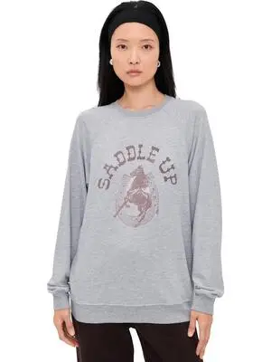 The Original Retro Brand Saddle Up Graphic Sweatshirt - Vintage Heather Grey