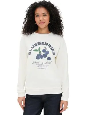The Original Retro Brand Blueberries Graphic Sweatshirt - Antique White