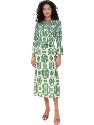 Alexis Larissa Midi Dress - Blue/sage Print