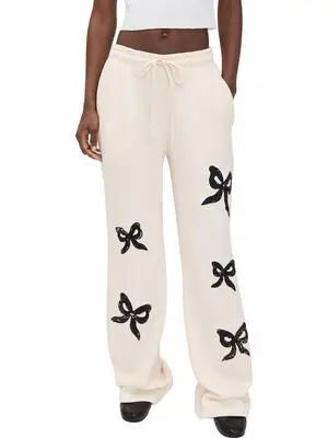 LoveShackFancy Elma Sweatpants - Cream