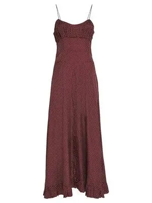 DÔEN Silk-blend Rosaria Maxi Dress - Burgundy