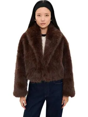 Lioness Faux Fur Jacket - Chocolate