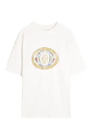 Drole De Monsieur Le T-shirt D Miroir Ornements Printed Cotton T-shirt - Off White