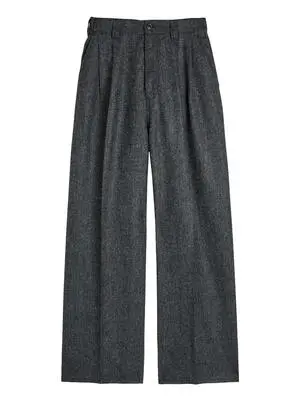 MAISON MARGIELA Wide-leg Wool Trousers - Dark Grey