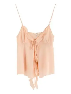 Chloé Silk Ruffled Top - Pink Light