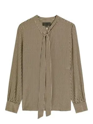 NILI LOTAN Irina Striped Silk-Chiffon Blouse