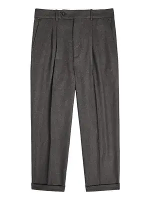 Drole De Monsieur Wool-blend Cropped Trousers - Grey