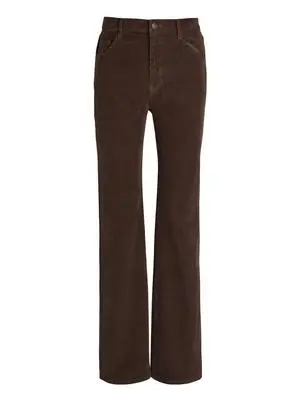 NILI LOTAN Straight-leg Corduroy Trousers - Chocolate
