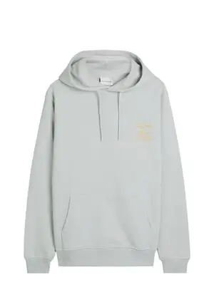 Drole De Monsieur Le Slogan Calligraphy Hooded Cotton Sweatshirt - Grey