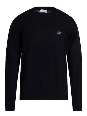OFF-WHITE™ Crewneck Sweater With Logo - Black