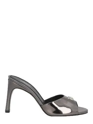 Coperni Leather Slide Sandals - Gunmetal