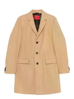 BOSS Single-Breasted Wool-Blend Coat