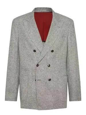 Brunello Cucinelli Prince Of Wales Blazer - Grey