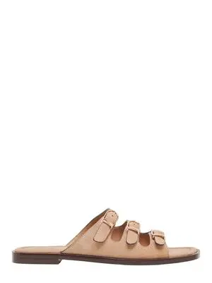 DOLCEVITA Buckled Flat Sandal - Tan Suede