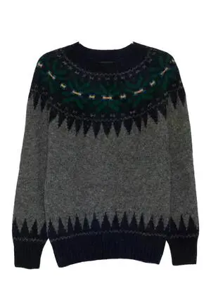 Howlin' Patterned Crew-neck Sweater - Blue