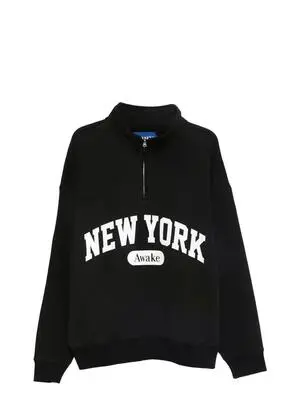 AWAKE NY Logo-print Half-zip Sweatshirt - Black