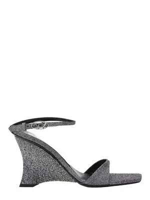 DIESEL® 90mm D-amber Wedge Sandals - Grey