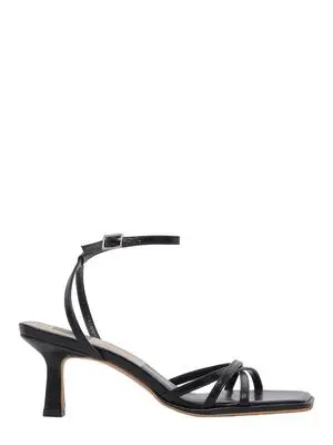 DOLCEVITA Manji Strappy Mid Heel Sandal - Midnight Patent Leather