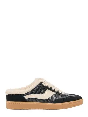 DOLCEVITA Notice Slide Plush Sneakers - Black Woven Leather