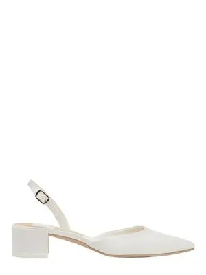 DOLCEVITA Carel Slingback Mules - True White Satin