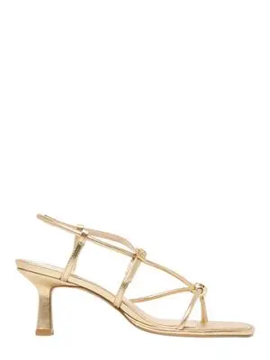 DOLCEVITA Mylee Strappy Heeled Sandals - Gold Distressed Leather