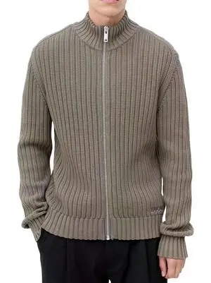 HUGO Ribbed Zip Cardigan