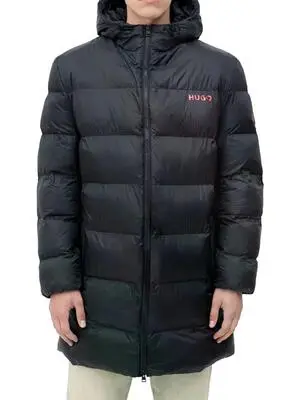 Hugo Padded Hooded Jacket - Black