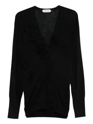 Alberta Ferretti Floral-appliqué Cardigan - Black