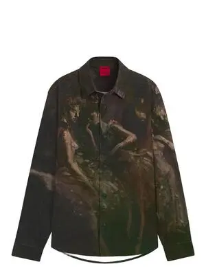 Hugo Graphic-print Shirt Jacket - Brown