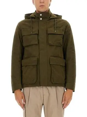 Herno Waxed Cotton Short Parka - Military Green