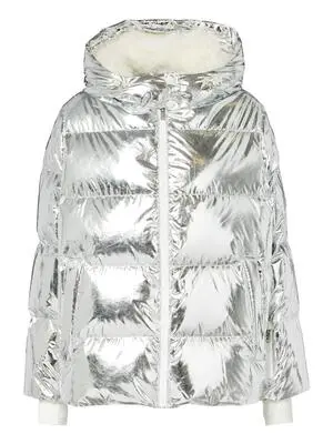 YVES SALOMON Hooded Down Ski Jacket - Silver