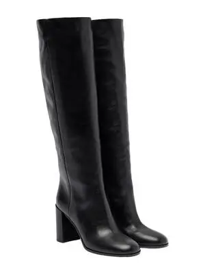 Prada 85 Leather Knee-high Boots - Black