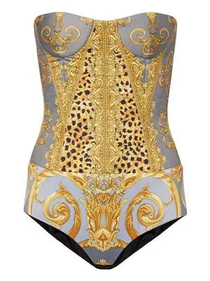 Versace Printed Cotton Corset Bodysuit - Multicoloured
