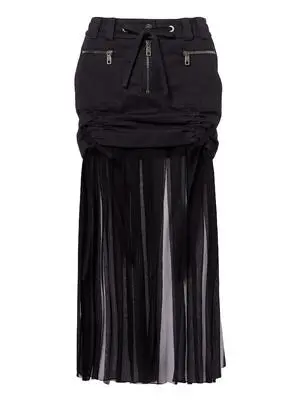 Dolce & Gabbana Silk And Cotton Midi Skirt - Black