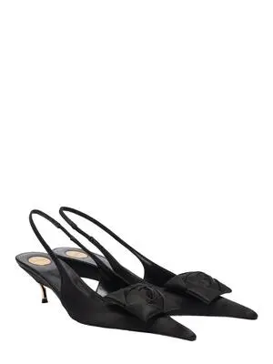 Saint Laurent Dakota 50 Crêpe Satin Slingback Pumps - Black
