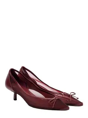 Jacquemus Tourni 45 Mesh Pumps - Burgundy